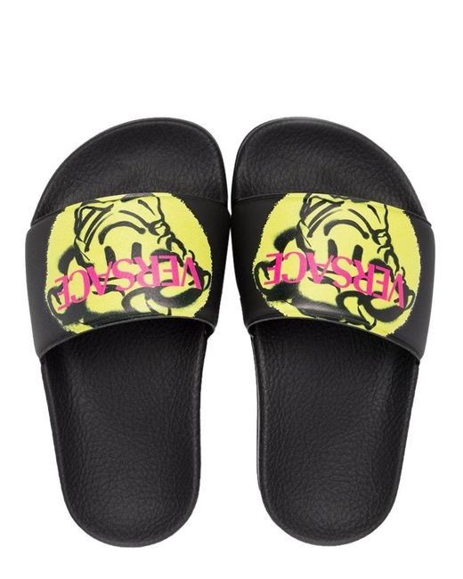 Versace Poolslide Gomma St.Medusa Smile in Black | Lyst UK