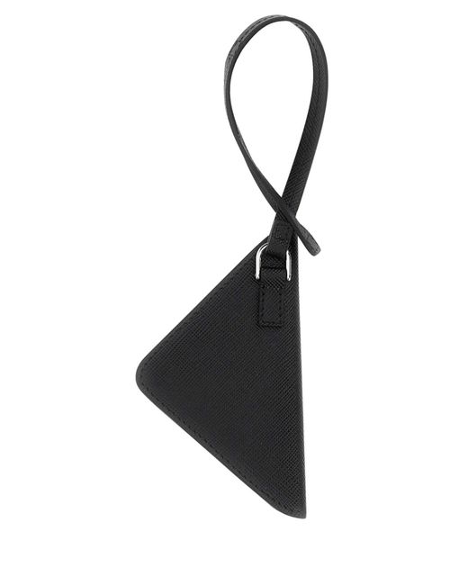 Prada Leather Name Tag in Black for Men | Lyst UK