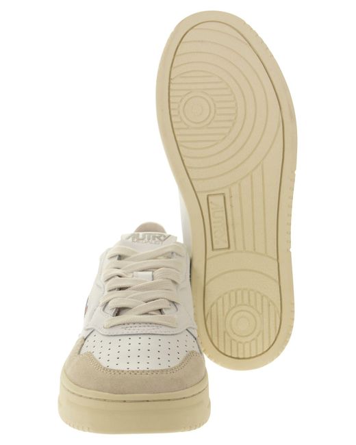 Autry Medalist Low Leather And Suede Sneakers in White | Lyst UK