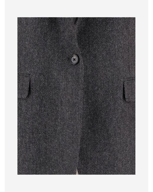 Tagliatore Wool And Cashmere Jacket in Black | Lyst UK