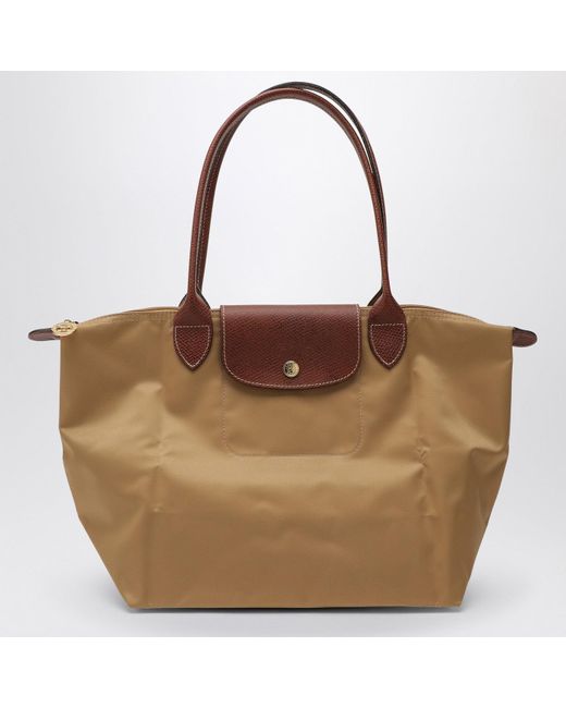 Longchamp Fawn-Coloured Le Pliage Original M Bag in Brown | Lyst
