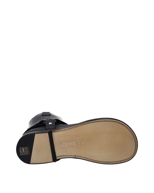 Loewe Boots Campo Biker Leather in Black | Lyst