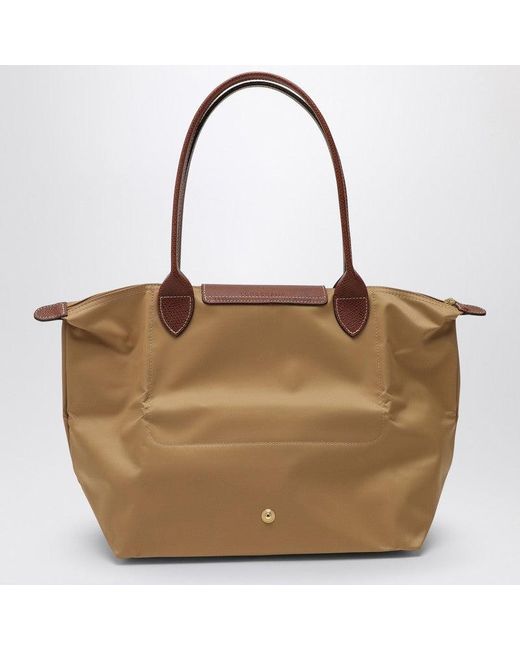 Longchamp Fawn-Coloured Le Pliage Original M Bag in Brown | Lyst