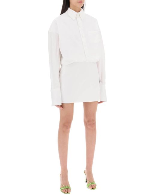 Interior Nuno Mini Shirt Dress in White | Lyst UK