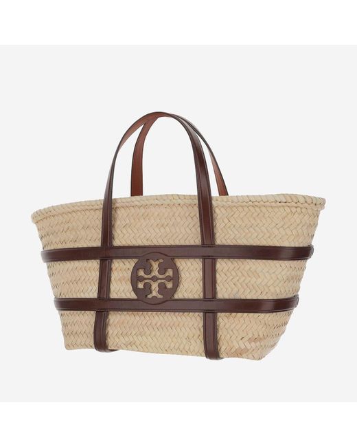 Tory Burch Ella Straw Shopping Bag in Brown | Lyst