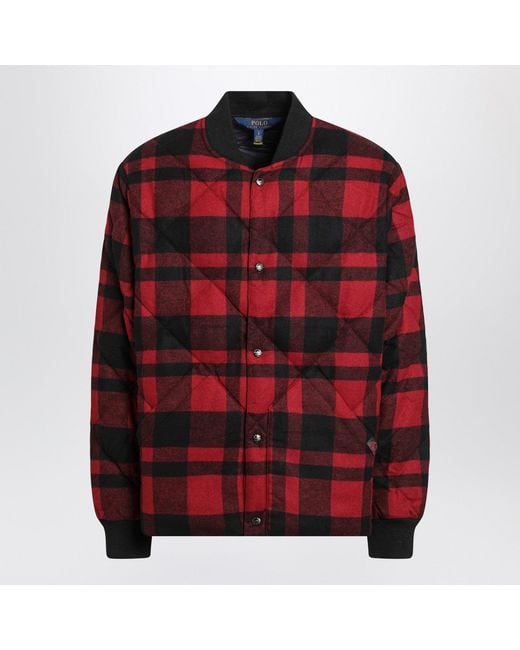 Polo Ralph Lauren And Quilted Check Bomber in Red for Men | Lyst UK