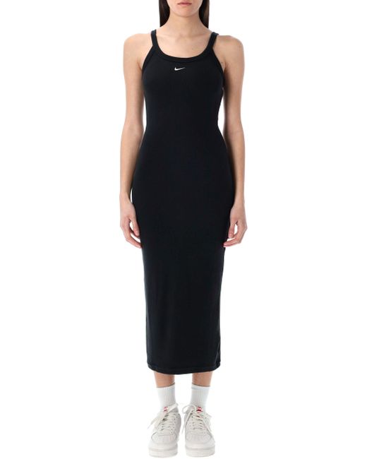 Nike Tight Mini-Rib Tank in Black | Lyst UK