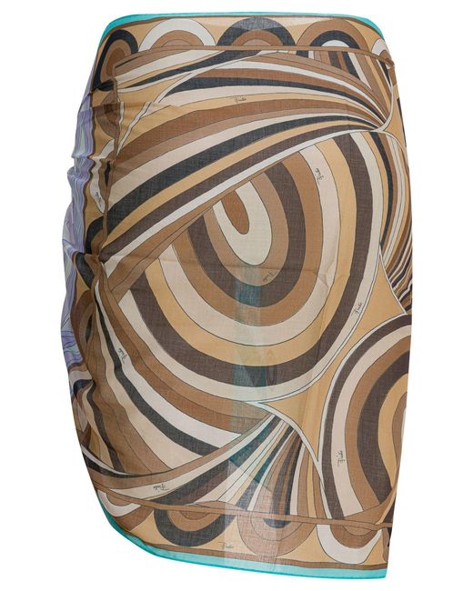 PUCCI Pareo With Three Iconic Prints in Blue | Lyst UK