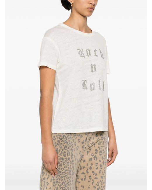 Zadig & Voltaire Marta Lin Rock N Roll Strass in White | Lyst