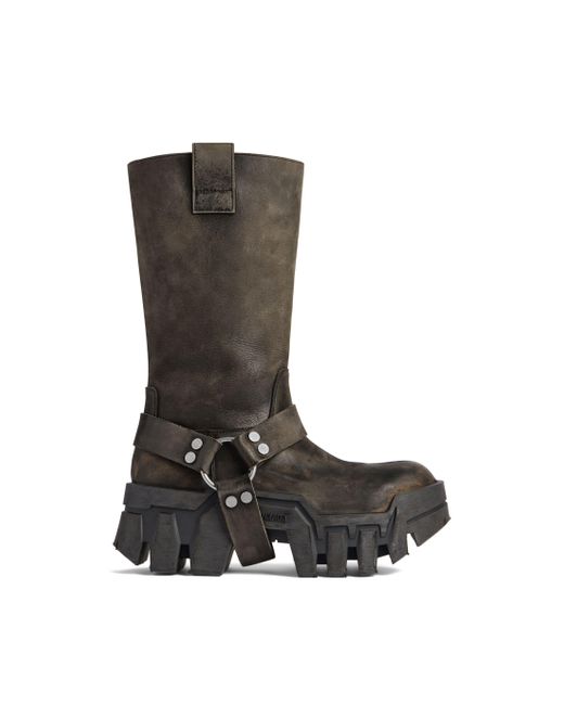 Balenciaga Bulldozer Harness Boot in Brown | Lyst