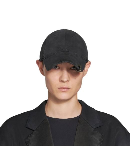 Balenciaga Heavy Piercing Cap in Black | Lyst
