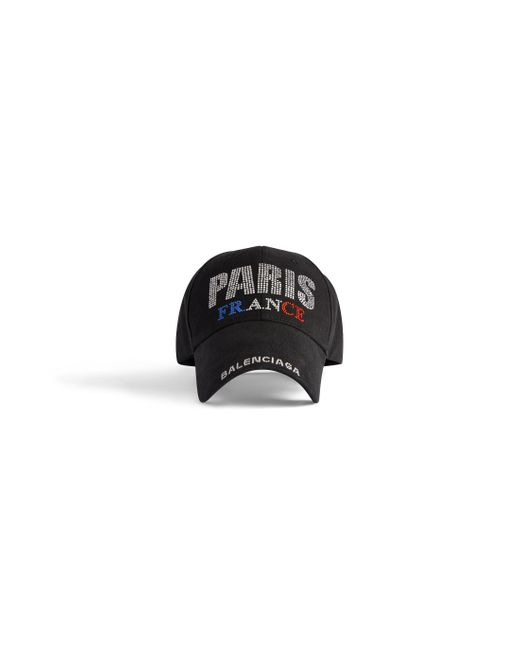 Balenciaga Paris Strass Cap in Black | Lyst UK