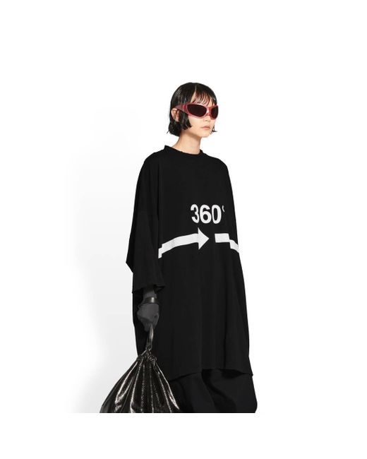 Balenciaga Cotton 360 Tubular T-shirt Oversized in Black | Lyst