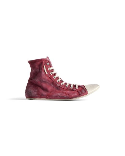 Balenciaga Paris Ultra Flat High Top Sneaker in Red for Men | Lyst