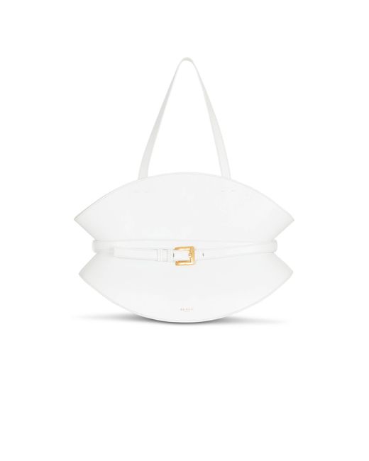 Balmain Medium Shuffle Bag in White | Lyst