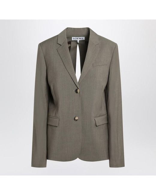 Loewe Khaki Jacket With Slit On The Back in Green | Lyst UK