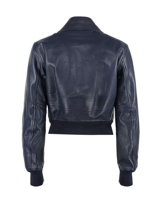 Bottega Veneta Slim Fit Leather Jacket With Ribbed Knit Cuffs And ...
