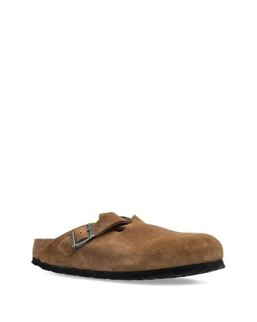 Birkenstock Boston Sfb Dark Tea, Suede Leather in Brown | Lyst UK