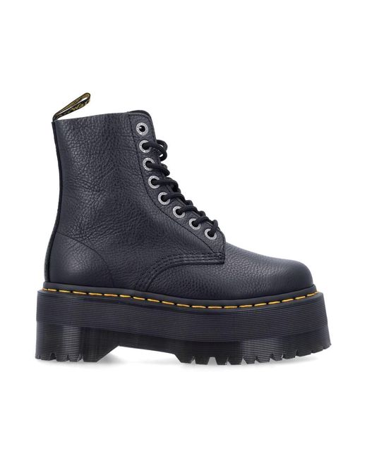 Dr. Martens Pascal Max Leather Combat Boots in Blue | Lyst