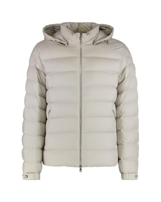 Moncler Short Puffer Arneb With Hood in Grey for Men | Lyst UK