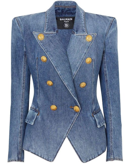 Balmain Jackets in Blue | Lyst