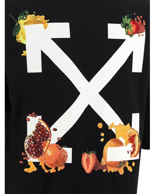 Off-White c/o Virgil Abloh Emb Fruits Arrow' T-Shirt in Black | Lyst UK