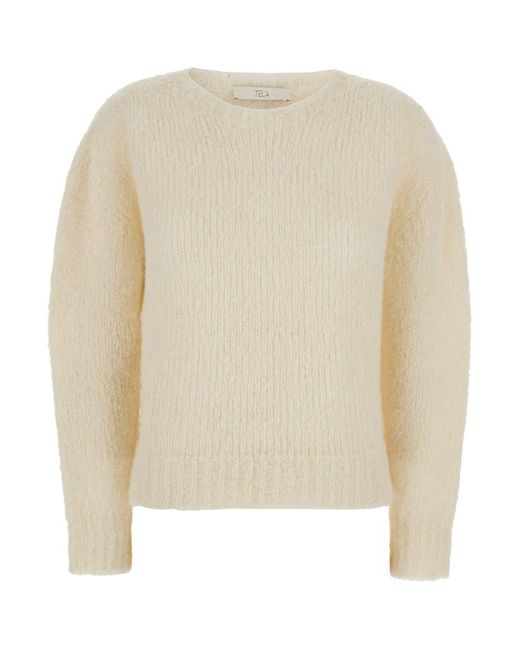 Tela Brushed Alpaca Knit Sweater in White | Lyst