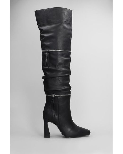 GOLD&ROUGE Rouge Hoki High Heels Boots in Black | Lyst