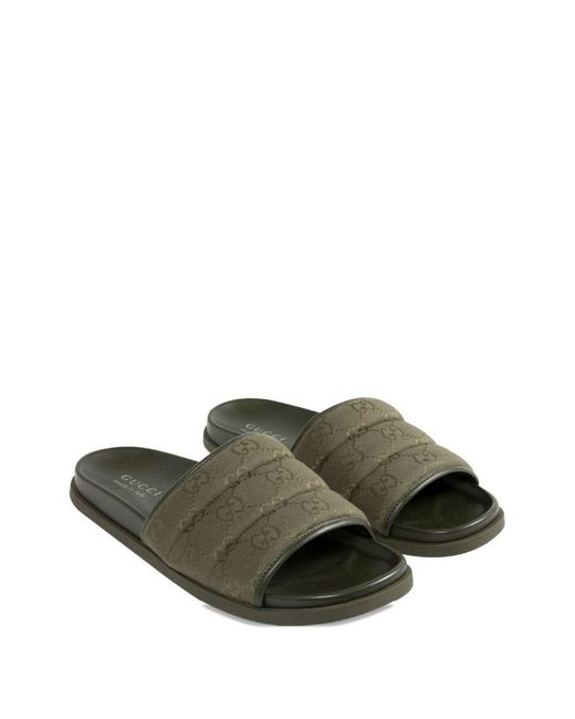 Gucci Gg Pool Slides in Green for Men | Lyst UK