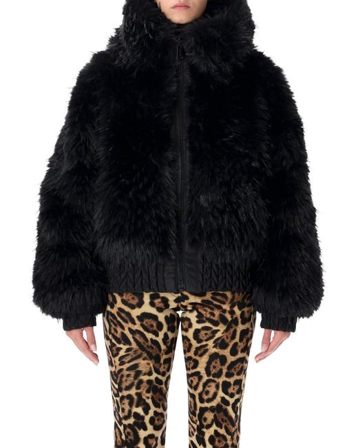 Goldbergh Indira Reversible Faux Fur Ski Jacket in Black | Lyst