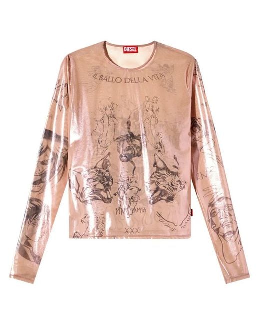 Diesel X Damiano David David T-Claude-Dd X Damiano Top in Pink for Men ...