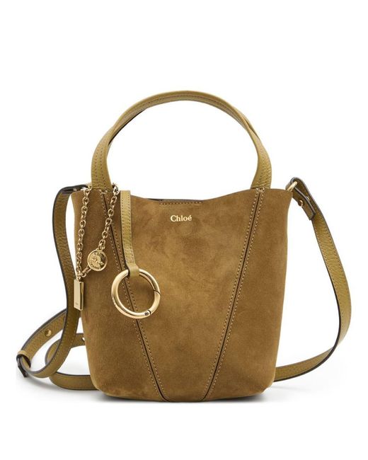 Chloé Spin Small Suede Tote Bag in Metallic | Lyst UK