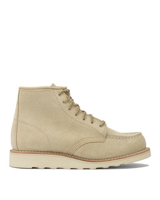 Red Wing "6' Moc Toe 3328 Cream Abilen" Lace-Up Ankle Boots in Natural | Lyst UK