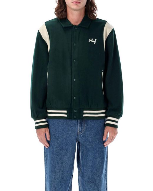 Huf Wool-Blend Varsity Jacket in Blue for Men | Lyst