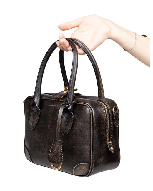 Golden Goose Vintage Leather Handbag in Black | Lyst UK
