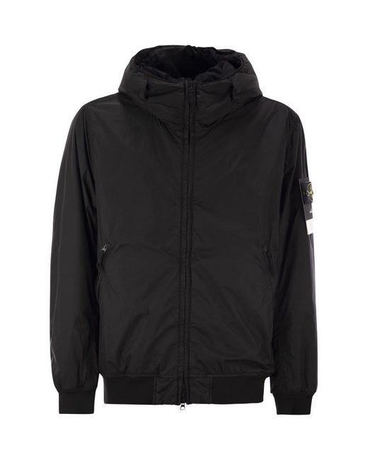 Stone Island Eco-Conscious Lightweight Hooded Jacket in Black for Men ...