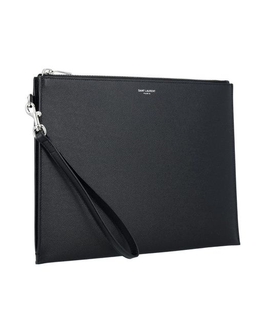 Saint Laurent Zip Tablet Pouch in Black for Men | Lyst