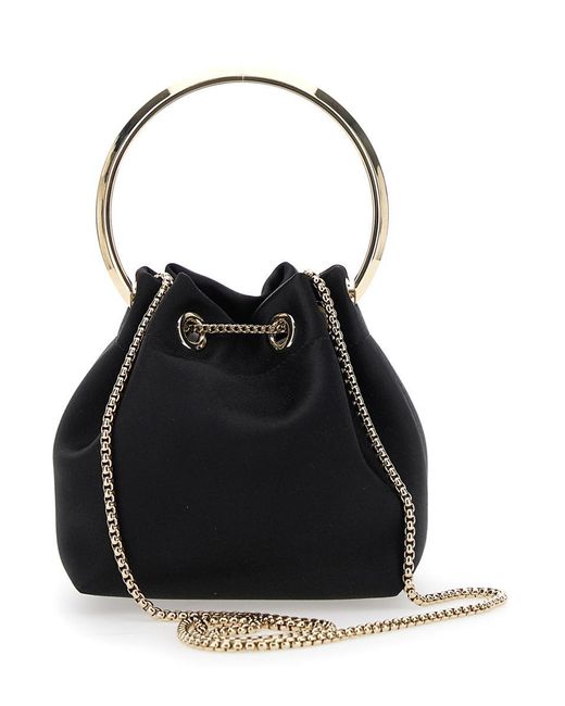 Jimmy Choo 'Bon Bon' Handbag With Metal Bracelet Handle And Chain-Link ...