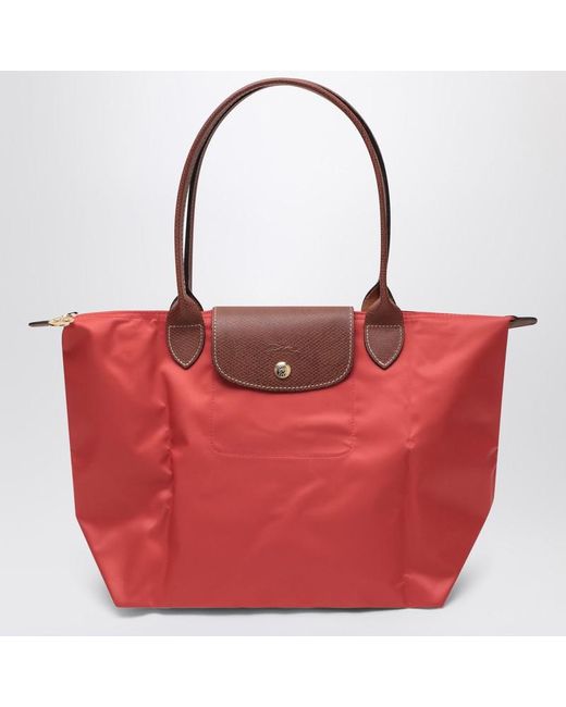 Longchamp Tomato Red Le Pliage Original M Bag | Lyst UK