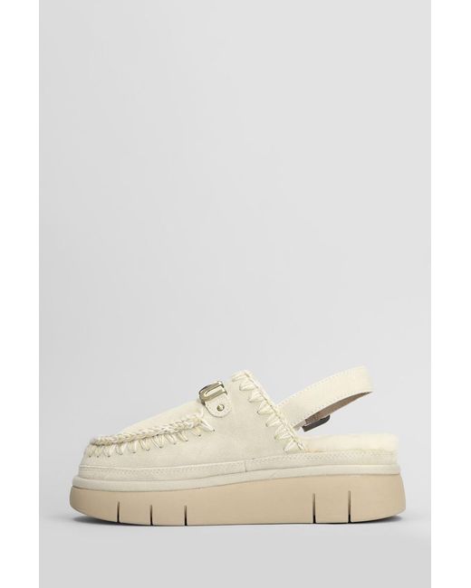 Mou Bounce Clog Slipper-Mule in Natural | Lyst UK