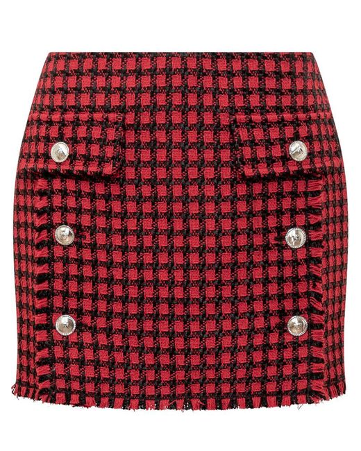 Versace Skirt Windowpane in Red | Lyst