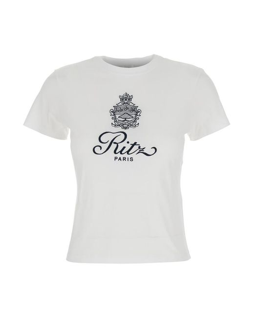 FRAME x Ritz Paris T-Shirt With Ritz Paris Logo On The Front in White ...