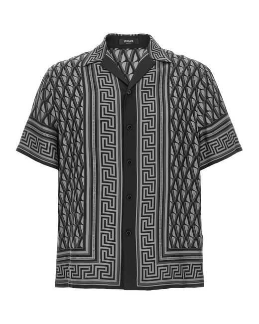 Versace 'V Greca' Shirt in Black for Men | Lyst UK