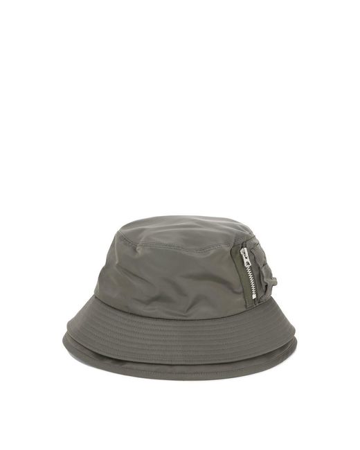 Sacai "pocket" Bucket Hat in Gray for Men | Lyst