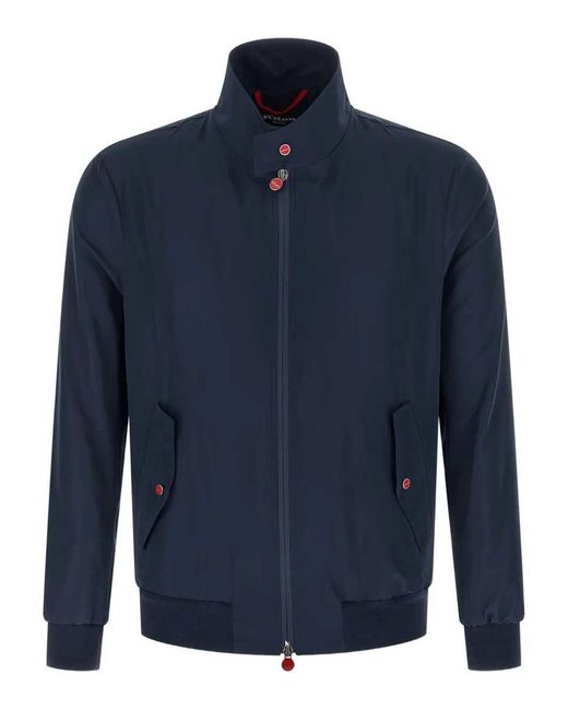Kiton Cima Jacket With Mandarin Collar in Blue for Men | Lyst UK