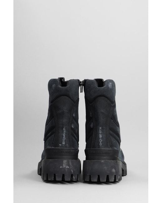 Balenciaga Combat Strike Canvas Combat Boots in Black for Men | Lyst
