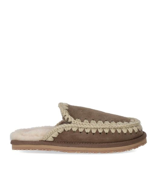 Mou Full Eskimo Stitch Elephant Slipper in Brown | Lyst