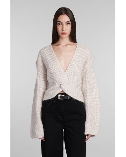 IRO Cropped Alpaca Knit Sweater in Black | Lyst