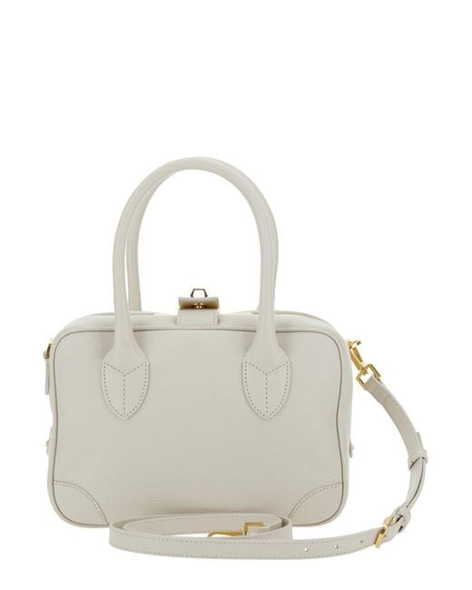 Golden Goose 'Vita' Handbag With Laminated Logo in Metallic | Lyst