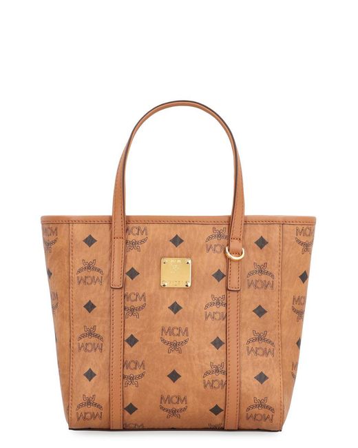 MCM Toni Visetos Mini Tote in Brown | Lyst UK